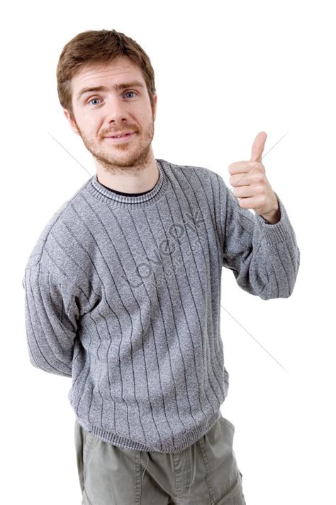 Young Man Giving A Thumbs Up In A Casual Outfit Picture And Hd Photos Free Download On Lovepik