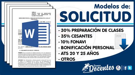 TrÁmite Documentario Modelos De Solicitud Para El Pago Del 30 De