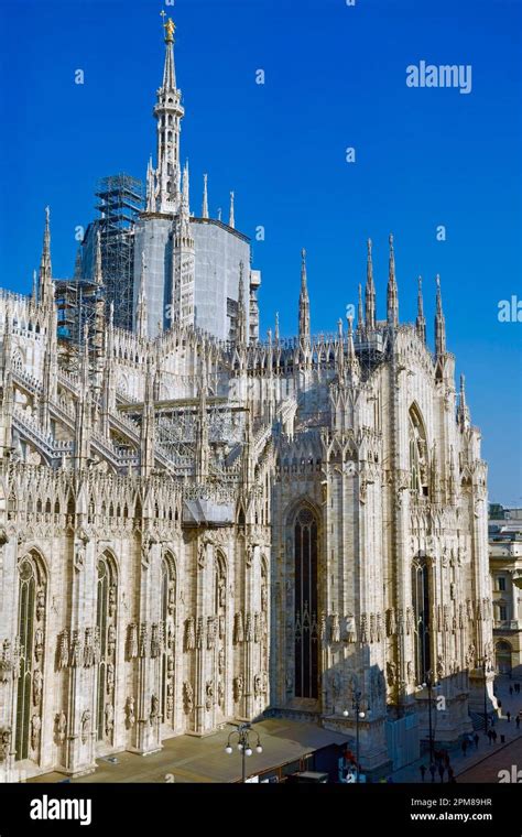 Italy Lombardy Milan Piazza Del Duomo View Of The Cathedral Of The