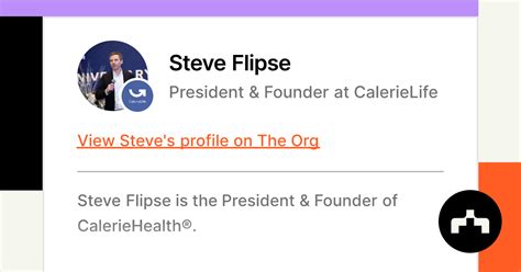 Steve Flipse President And Founder At Calerielife The Org