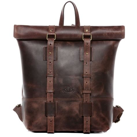 Sid And Vain Rucksack Chaz Roll Top Lederrucksack Mit Laptopfach