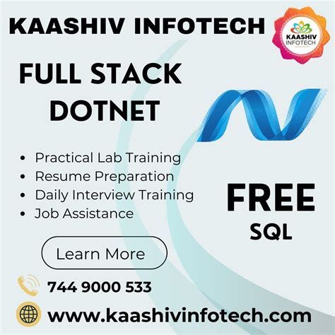 Kaashiv Infotech On Linkedin Hurry Up To Learn Full Stack Dotnet Course Hands On For More