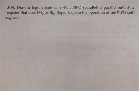 solved 3 b draw a logic circuit of a 4 bit pipo