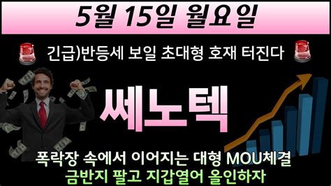 쎄노텍 🚨긴급 반등세 보일 초대형 호재 터졌다 폭락장 속에서 이어지는 대형 Mou체결 금반지 팔고 지갑열어서 올인 이아이디 슈어소프트테크 삼성전자 에코프로비엠