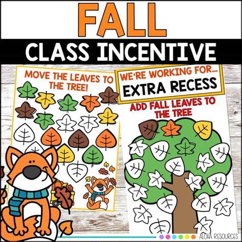 Fall Incentive Chart Classroom Management Goals And Rewards By Aloha