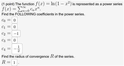 solved 1 ﻿point ﻿the function f x ln 1 x2 ﻿is