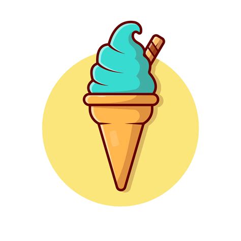 Ice Cream Cone Cartoon Vector Icon Illustration Food And Drink Icon