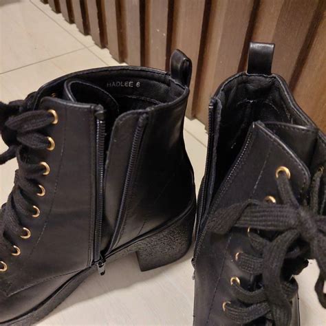 Novo Black Angle Boots Womens Fashion Footwear Boots On Carousell