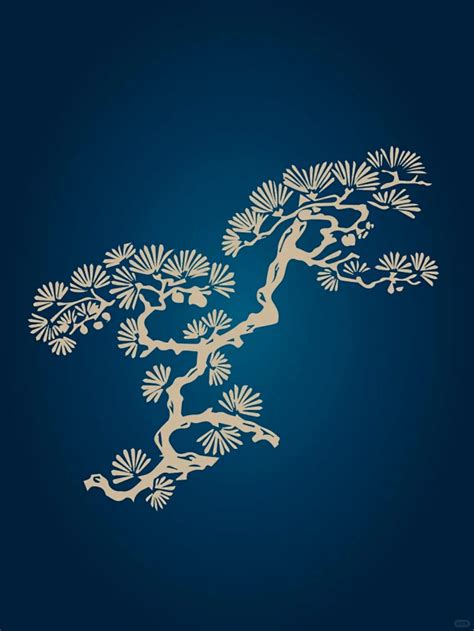 中国传统纹理吉祥图案纹样 松树松纹 小红书 花瓣网