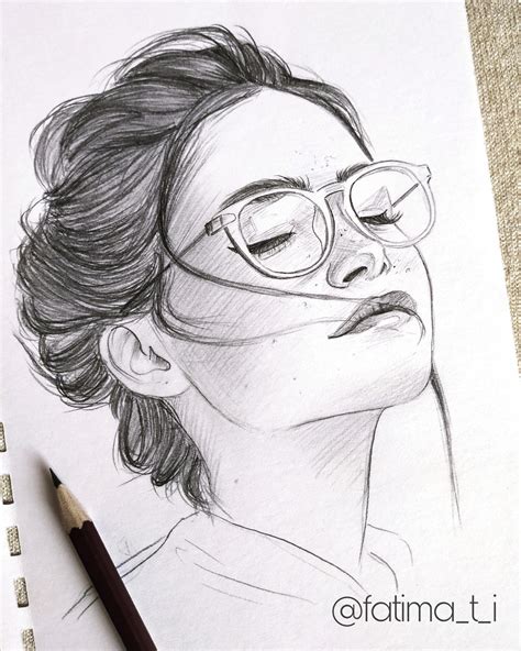 Sketch Of A Girl With Glasses