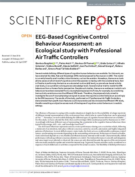 pdf eeg based cognitive control behaviour assessment an ecological