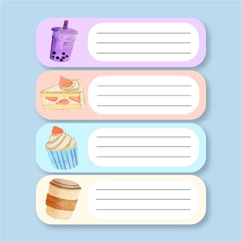 Free Vector Notebook Label Collection Design