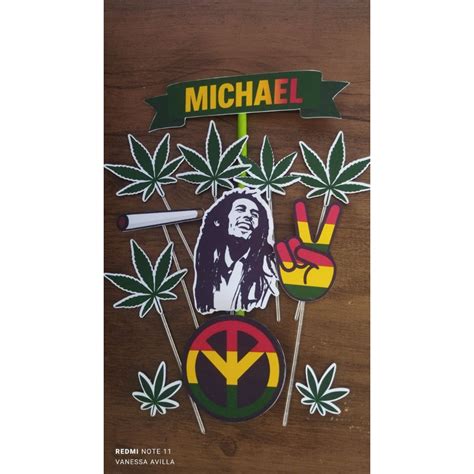 Topo De Bolo Maconha Reggee Bob Marley Shopee Brasil