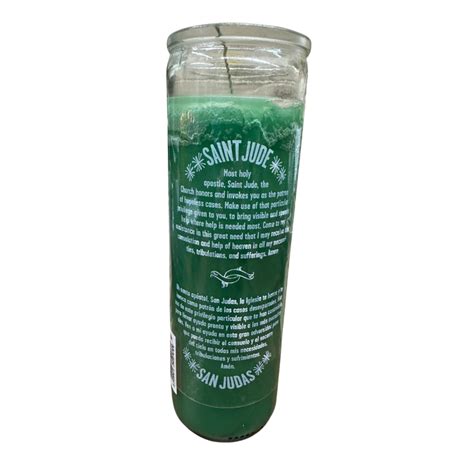 Saint Jude San Judas Prayer Candle 7 Day Green