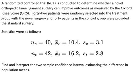 Solved A Randomized Controlled Trial Rct Is Conducted To