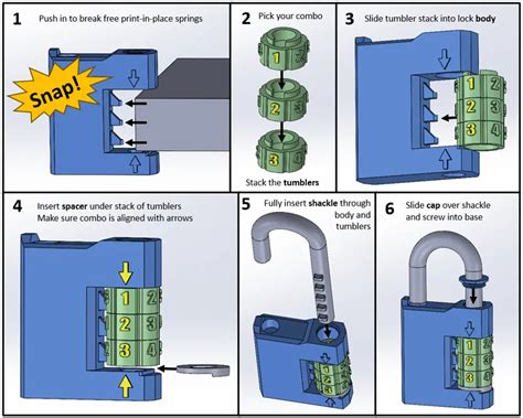 Combination Padlock V2 By Bcaron Download Free Stl Model