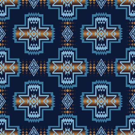 Blue Native American Southwestern Navajo Home Decor Seamless Pattern