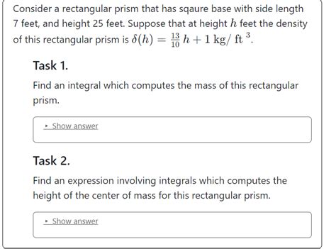 Solved Consider A Rectangular Prism That Has Sqaure Base
