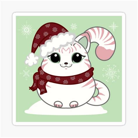 Peppermint Kitty Sticker For Sale By Lsartz Redbubble