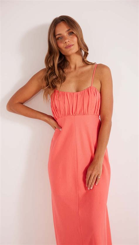 Lila Ruched Slip Dress Minkpink Official