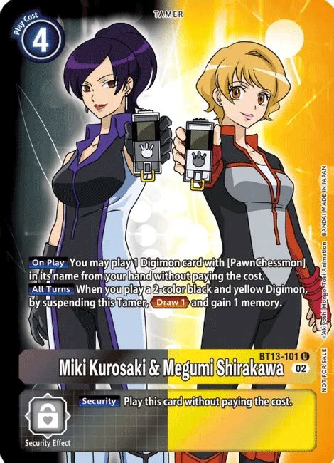 Digimon Bt13 101 Miki Kurosaki And Megumi Shirakawa Tamer