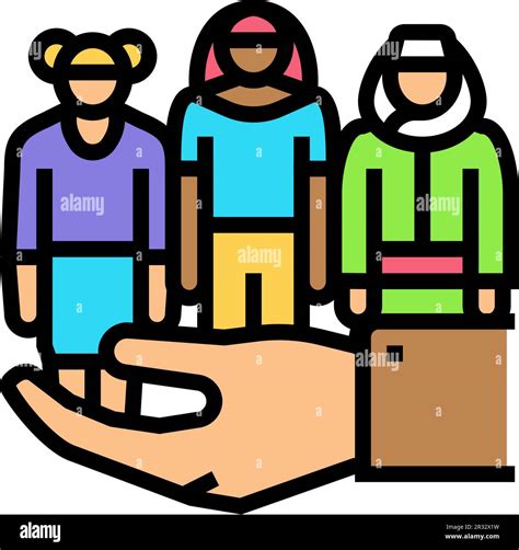 Diversity Inclusion Feminism Woman Color Icon Vector Illustration Stock