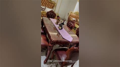 A Classic European Styel Dining Table Set And Cabinet Showroom