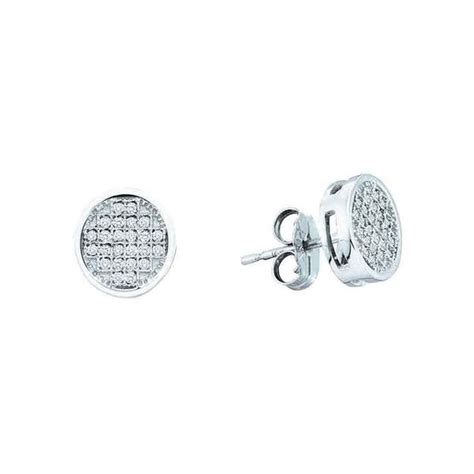 Diamond Circle Cluster Earrings 110 Cttw 10kt White Gold
