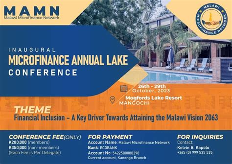 The Malawi Microfinance Network Mamn Is Pleased To Announce The Inaugural Microfinance Annual