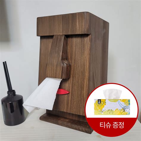 빛내는사람들 행복을 주는 모아이 티슈 케이스 원목 100 핸드메이드