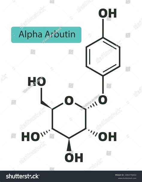 Alpha Arbutin Molecular Skeletal Chemical Formula Stock Vector Royalty