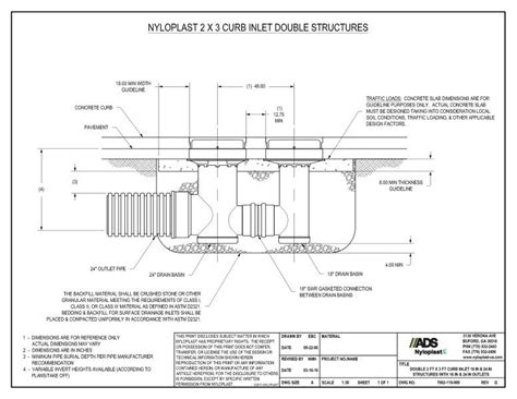 Double 2 X 3 Curb Inlet 18 And 24 Structures With 18 And 24 Outlets