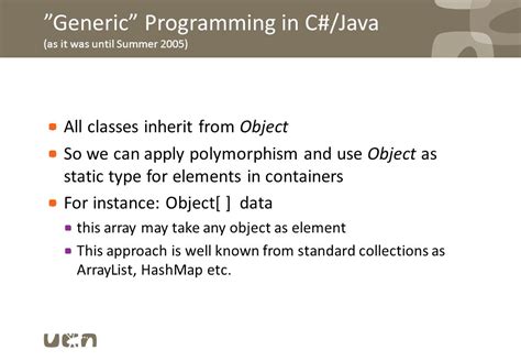 Generics Innet And C Generics ”generic” Programming In Cjava As