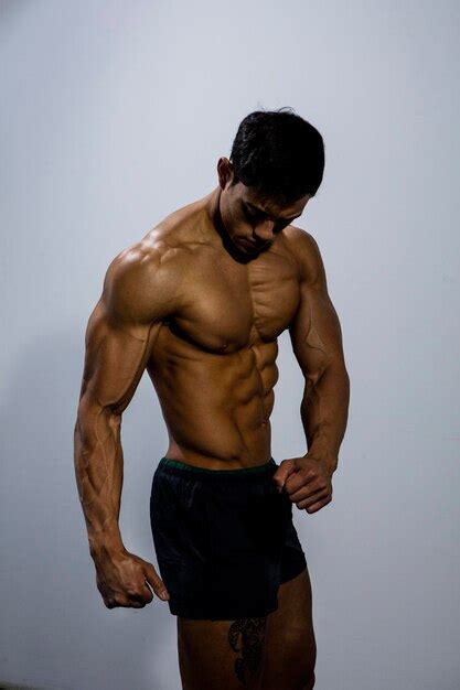 Premium Photo Close Up Of Shirtless Muscular Man