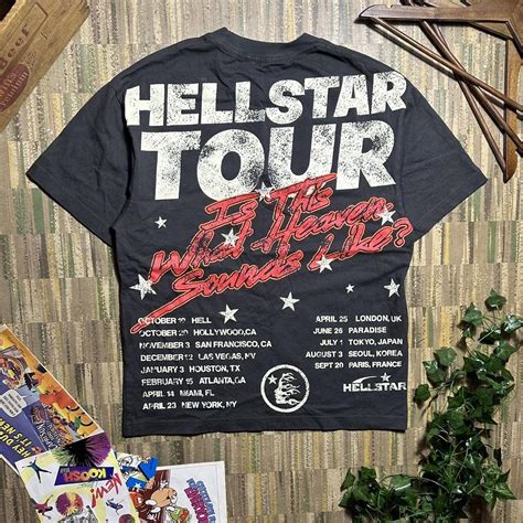 Hellstar Tour All Over Print Biker Tee Front Back Depop