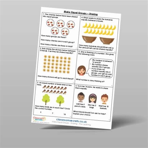 Year 2 Make Equal Groups Sharing Prior Learning Resource Classroom Secrets