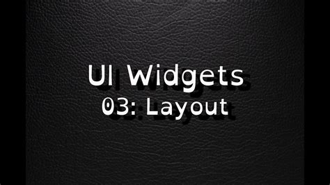 Unreal 5 Tutor: UI with Widgets 03: Layout - YouTube