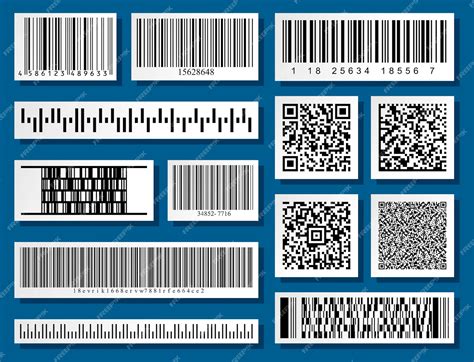 Premium Vector Barcode And Qr Codes Set Striped Code For Digital