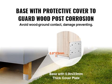 Vevor 8x 8 Post Base 4pcs Stainless Steel Adjustable Post Anchor