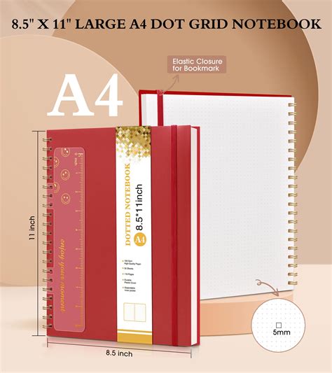 Dotted Notebook Spiral Notebook Journal 85” X 11” A4