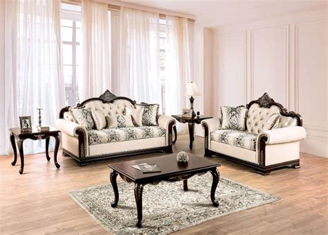 Discounted Formal Elegant Sofa Set In Beige Fm65004bg Yucatan