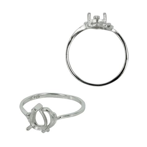 Flourish Decorated Pear Ring Setting With Pear Prongs Mounting In Ster