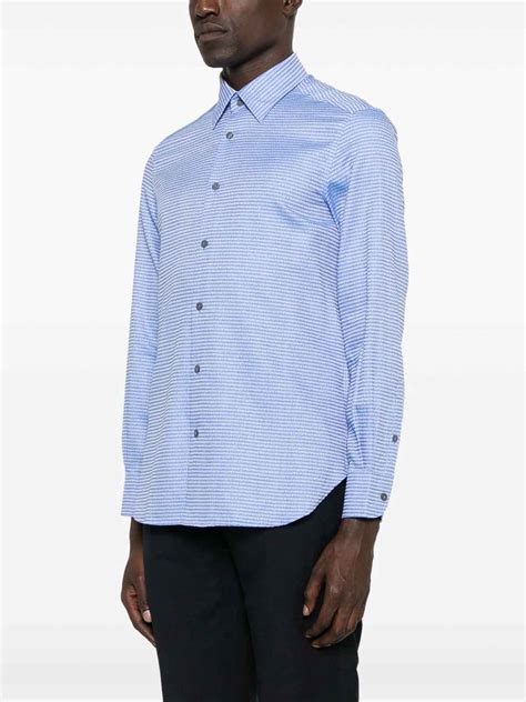 Emporio Armani Allover Logo Cotton Shirt Em001537af14341f9060