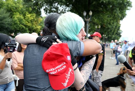Far Right Groups And Antifa Face Off In Portland