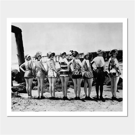 Bathing Beauties Flappers From The Roaring 20s Pose In Bathing Suits