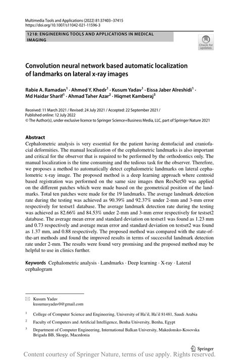 Convolution Neural Network Based Automatic Localization Of Landmarks On Lateral X Ray Images