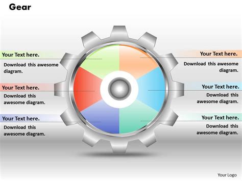 Gears Pie Chart Marketing Layout Powerpoint Graph PowerPoint Templates Backgrounds