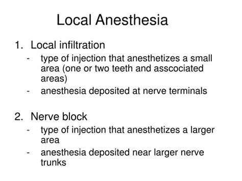 Local Infiltration Anesthesia Nerve Block At Jordan Biddle Blog