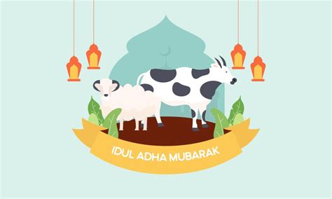 Happy Eid Al Adha Mubarak Cute Background Vector Image