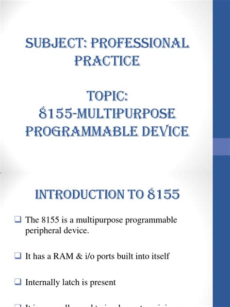 Ic 8155 Information Pdf Input Output Digital Electronics